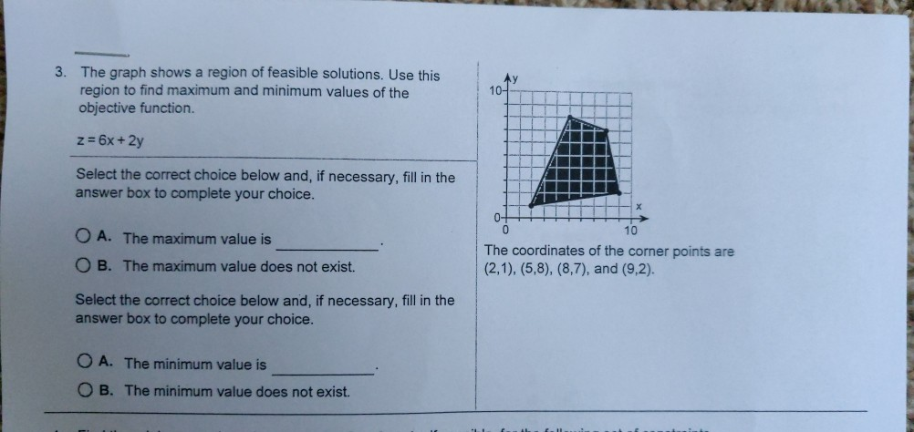 Solved 4. Find the minimum and maximum values of z 9x+ 4y, | Chegg.com