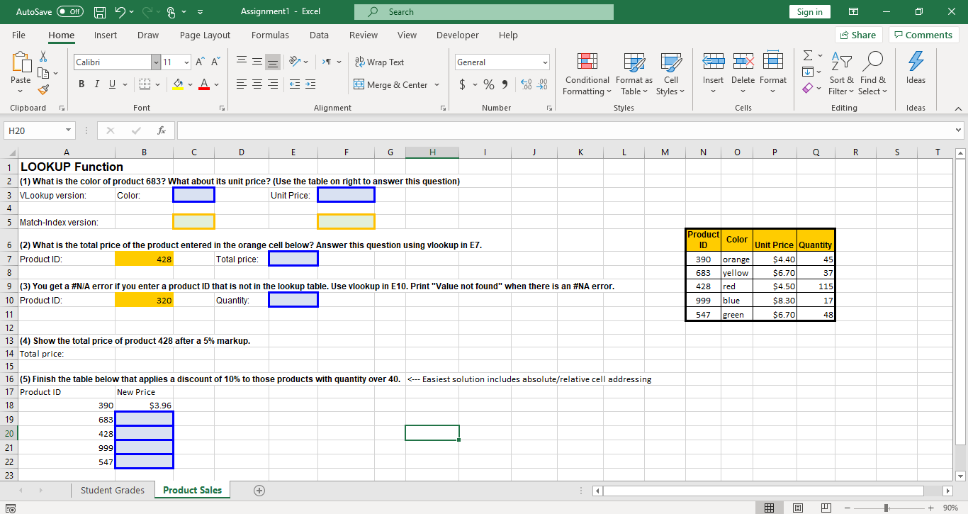 Solved Section 2: Application of lookup functions Product | Chegg.com