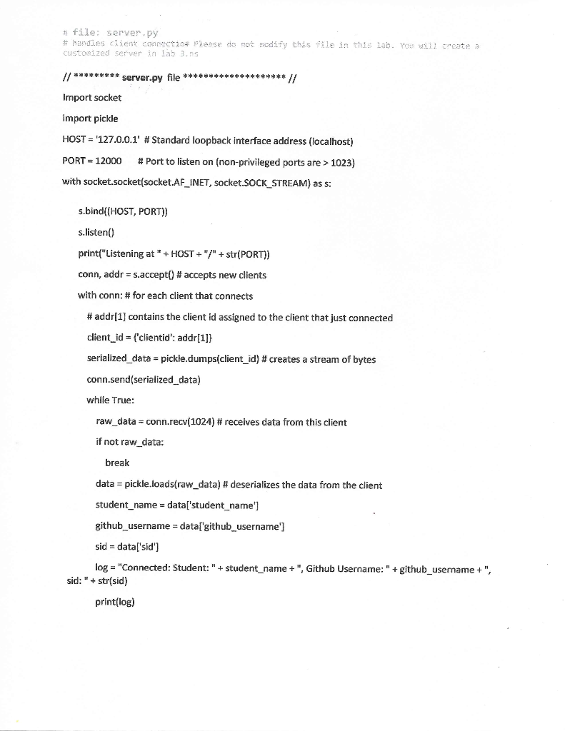 Solved I need help completing this program in PYTHON. TCP | Chegg.com