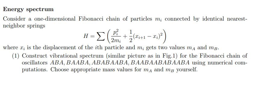 H - Σ Energy spectrum Consider a one-dimensional | Chegg.com
