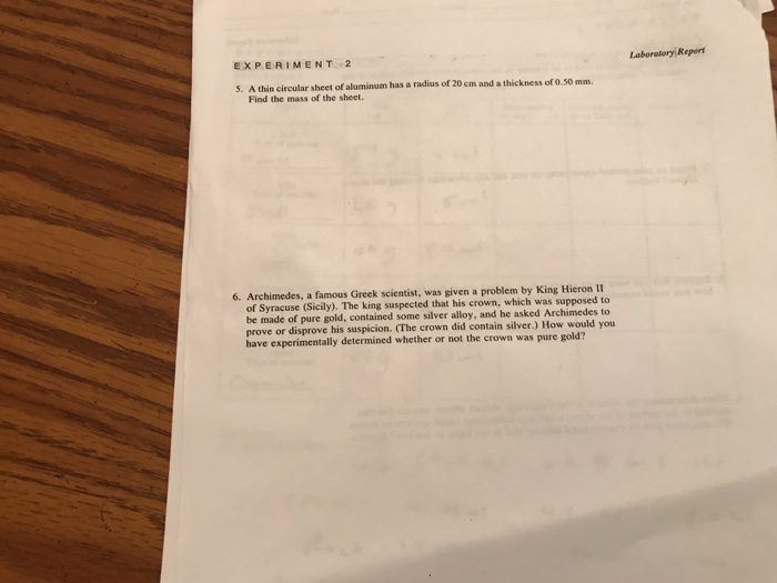 Solved Lab Partner(s) Section Mass, Volume, and Density | Chegg.com