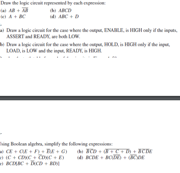 Solved Draw the logic circuit represented by each | Chegg.com
