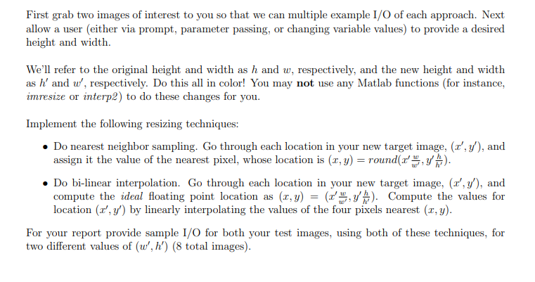 Solved First grab two images of interest to you so that we | Chegg.com