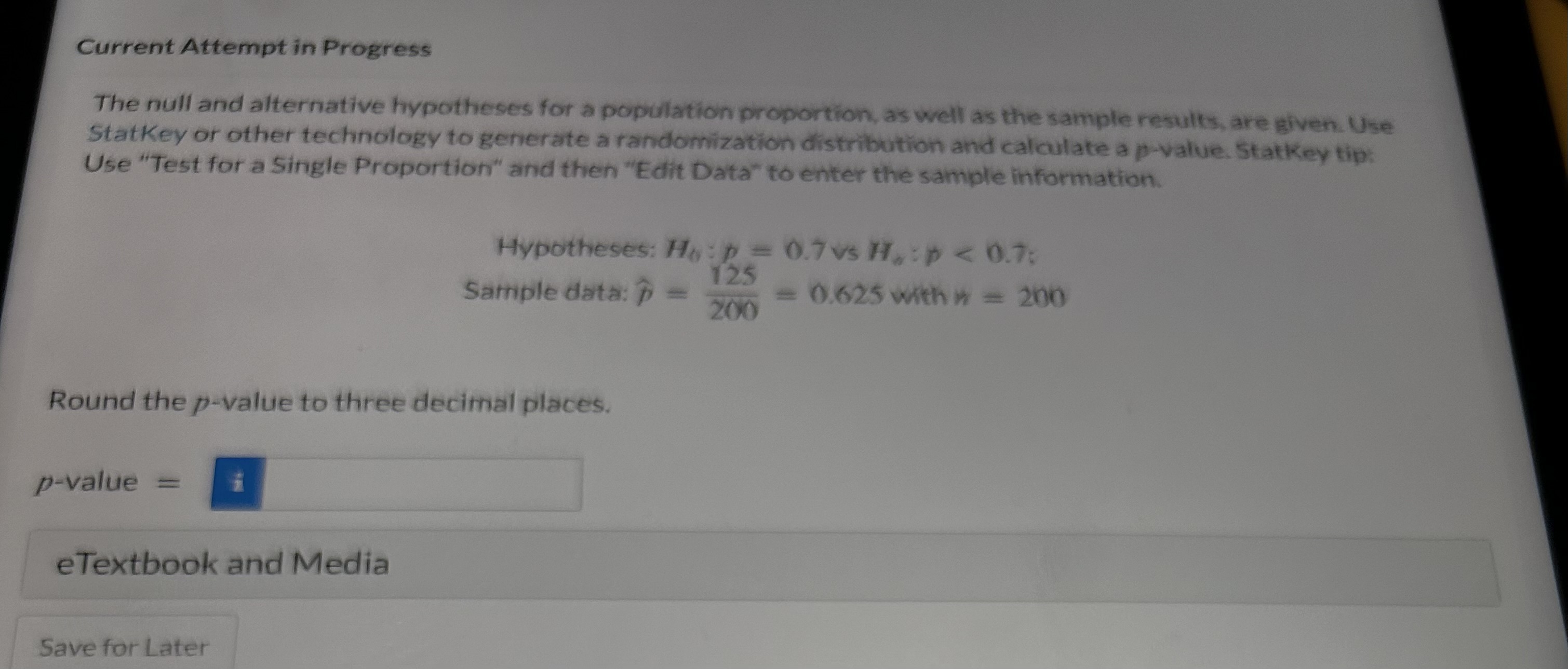 Solved The null and alternative hypotheses for a population | Chegg.com