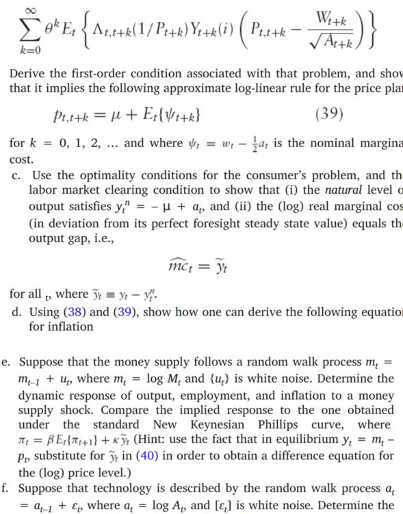 3.6. The Mankiw-Reis model: Inflation dynamics under | Chegg.com