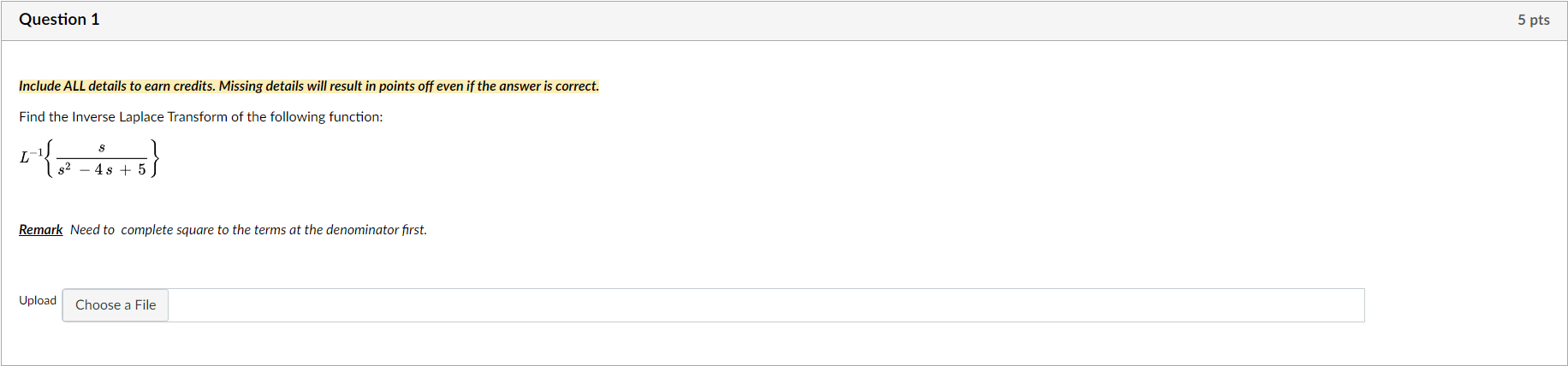 Solved Include ALL details to earn credits. Missing details | Chegg.com