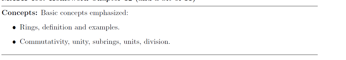 Solved Concepts: Basic concepts emphasized: - Rings, | Chegg.com