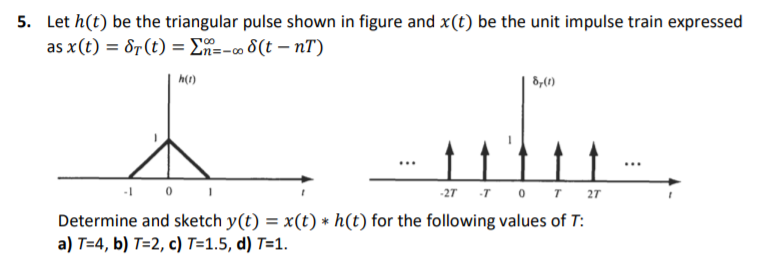 Solved 5. Let h(t) be the triangular pulse shown in figure | Chegg.com