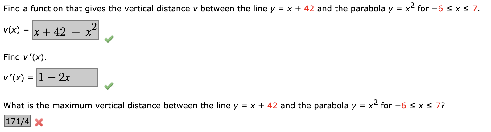 Solved Find a function that gives the vertical distance v | Chegg.com