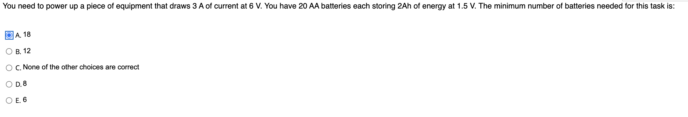 Solved You need to power up a piece of equipment that draws | Chegg.com
