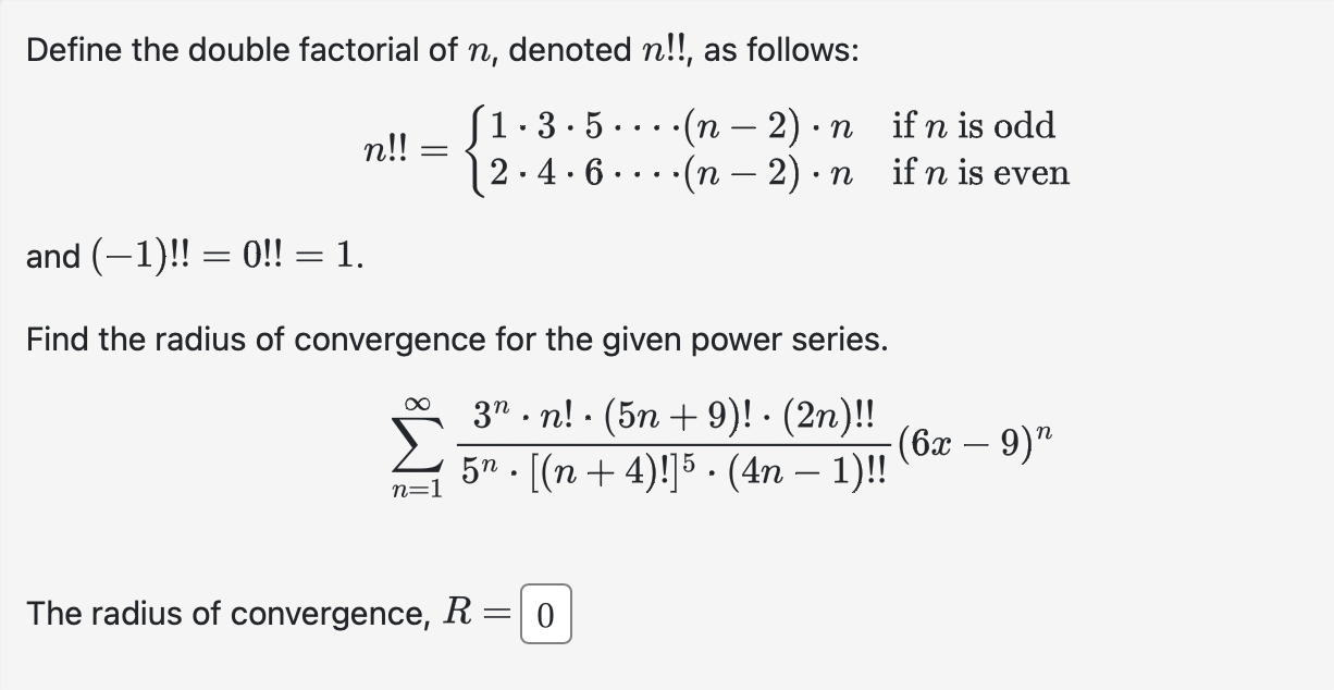 Define the double factorial of n, denoted n!!, as | Chegg.com