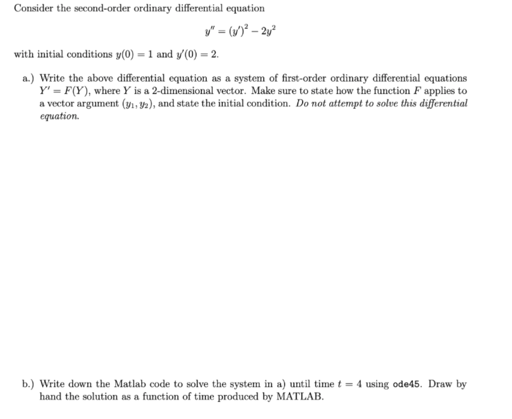 Solved Consider the second-order ordinary differential | Chegg.com