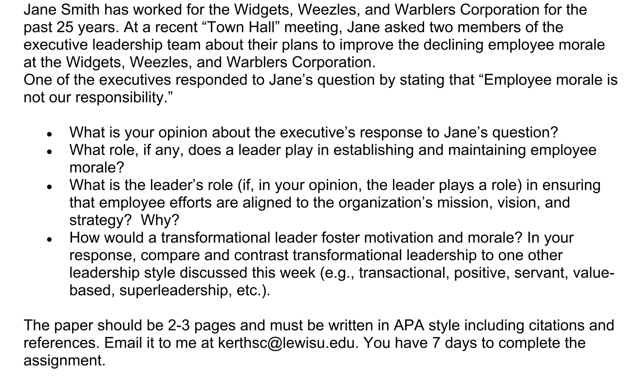 Jane Smith has worked for the Widgets, Weezles, and | Chegg.com