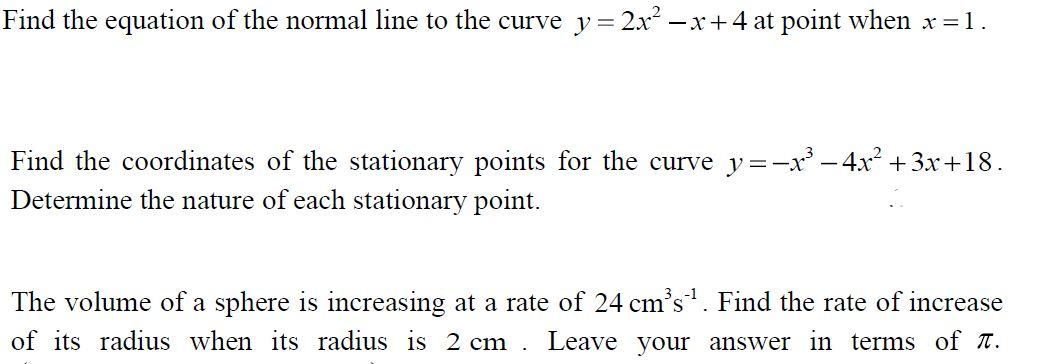 Solved Find the equation of the normal line to the curve y= | Chegg.com