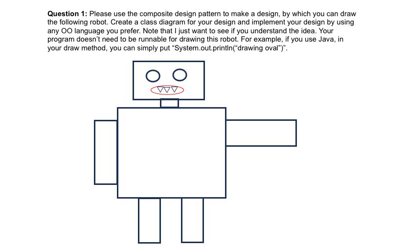Solved Question 1: Please use the composite design pattern | Chegg.com