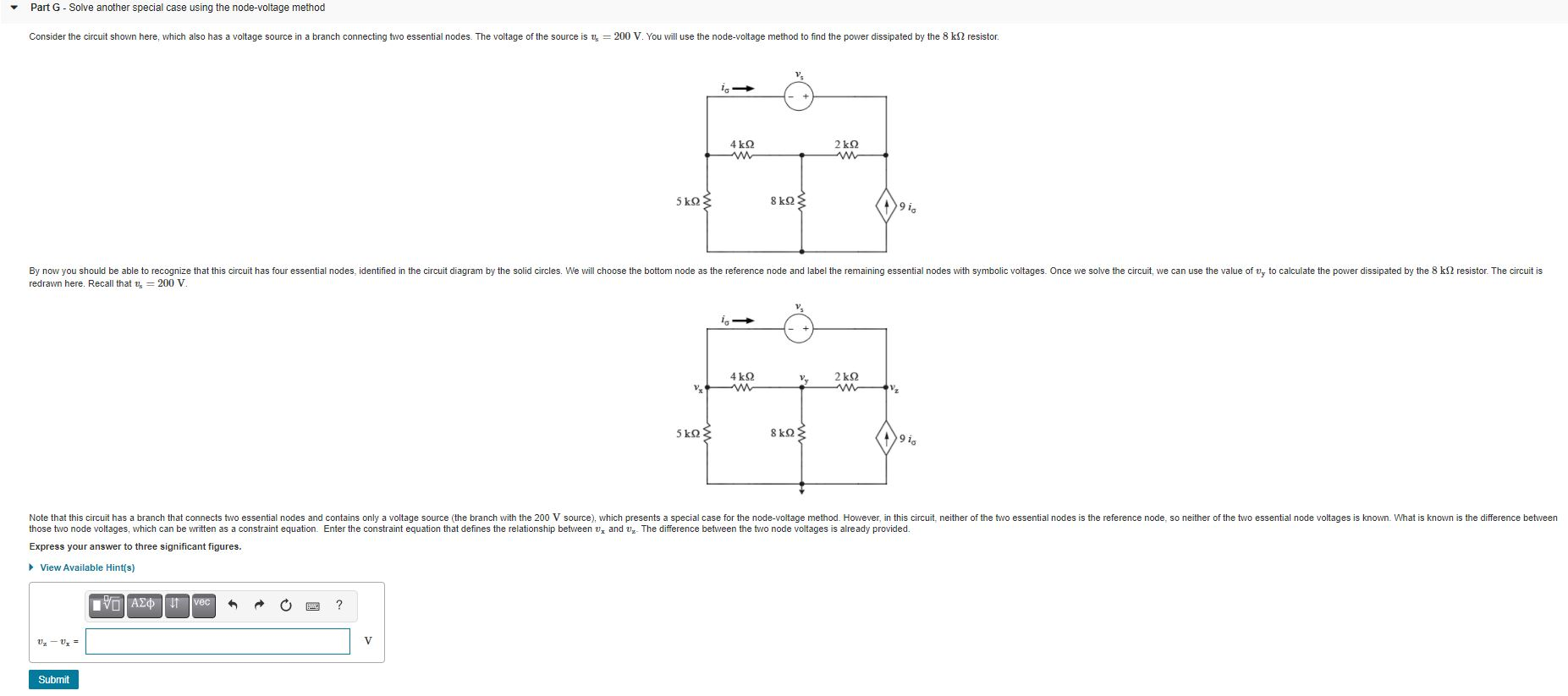 Solved Part G - Solve another special case using the | Chegg.com Solved Part G - Solve another special case using the | Chegg.com