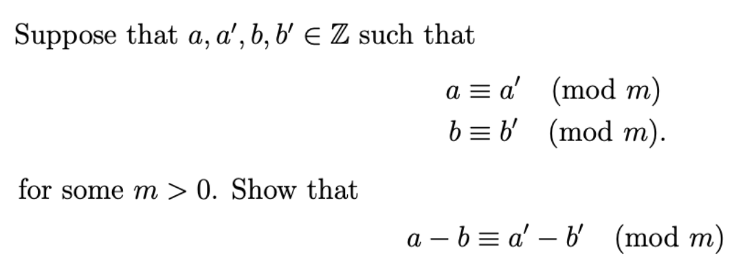 Solved Suppose that a,a′,b,b′∈Z such that | Chegg.com