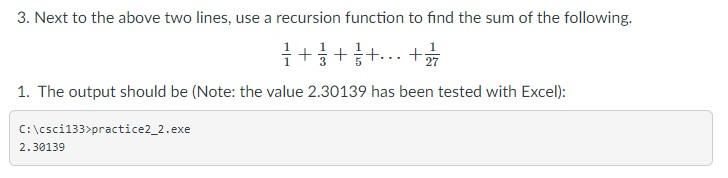 Solved 3. Next to the above two lines, use a recursion | Chegg.com