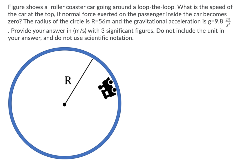 Solved m Figure shows a roller coaster car going around a | Chegg.com