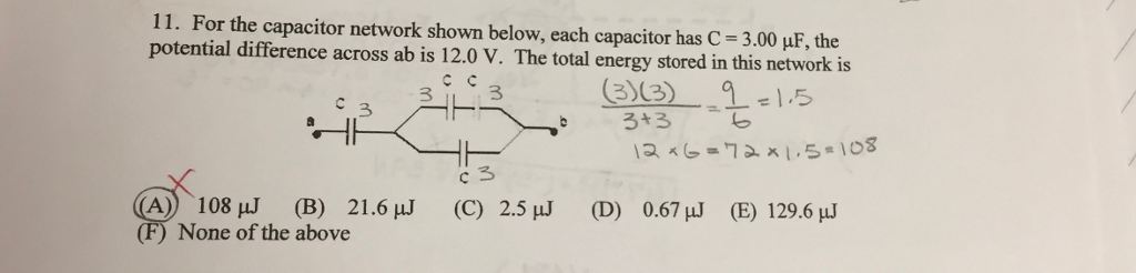 Solved For capacitor network shown below, each capacitor has | Chegg.com