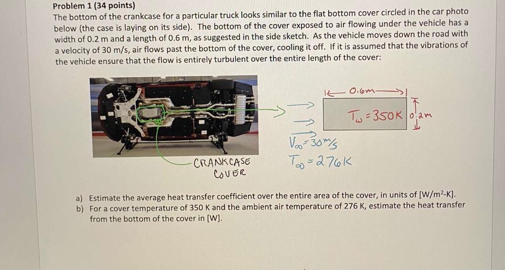 Solved Problem 1 (34 points) The bottom of the crankcase for | Chegg.com
