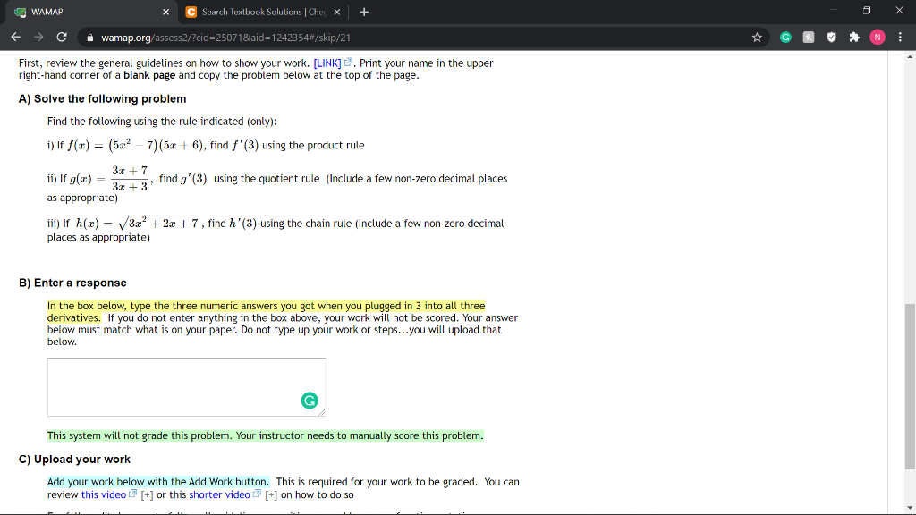 Solved WAMAP X C Search Textbook Solutions Chey x х | Chegg.com