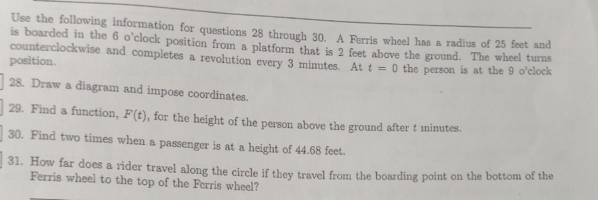 Solved Use the following information for questions 28 | Chegg.com