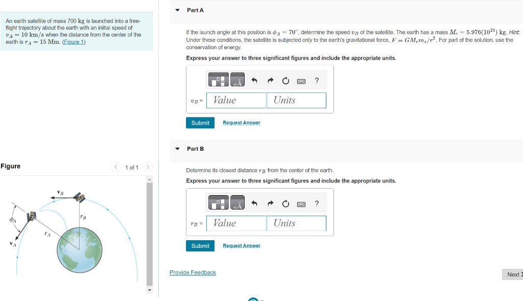 Solved An earth satellite of mass 700 kg is launched into a | Chegg.com