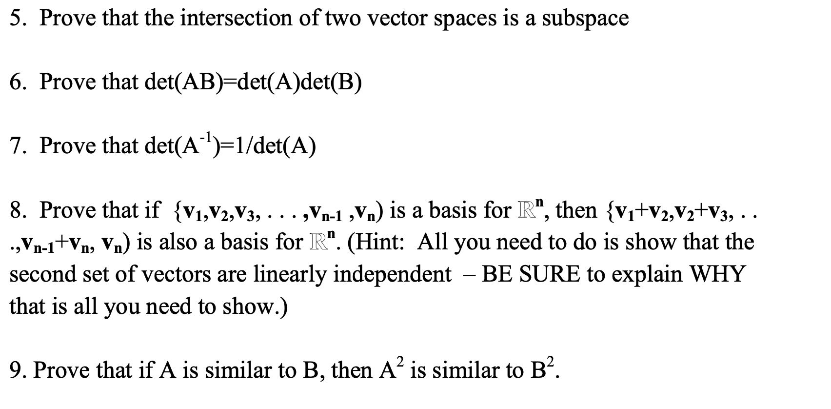 Solved 5. Prove that the intersection of two vector spaces | Chegg.com