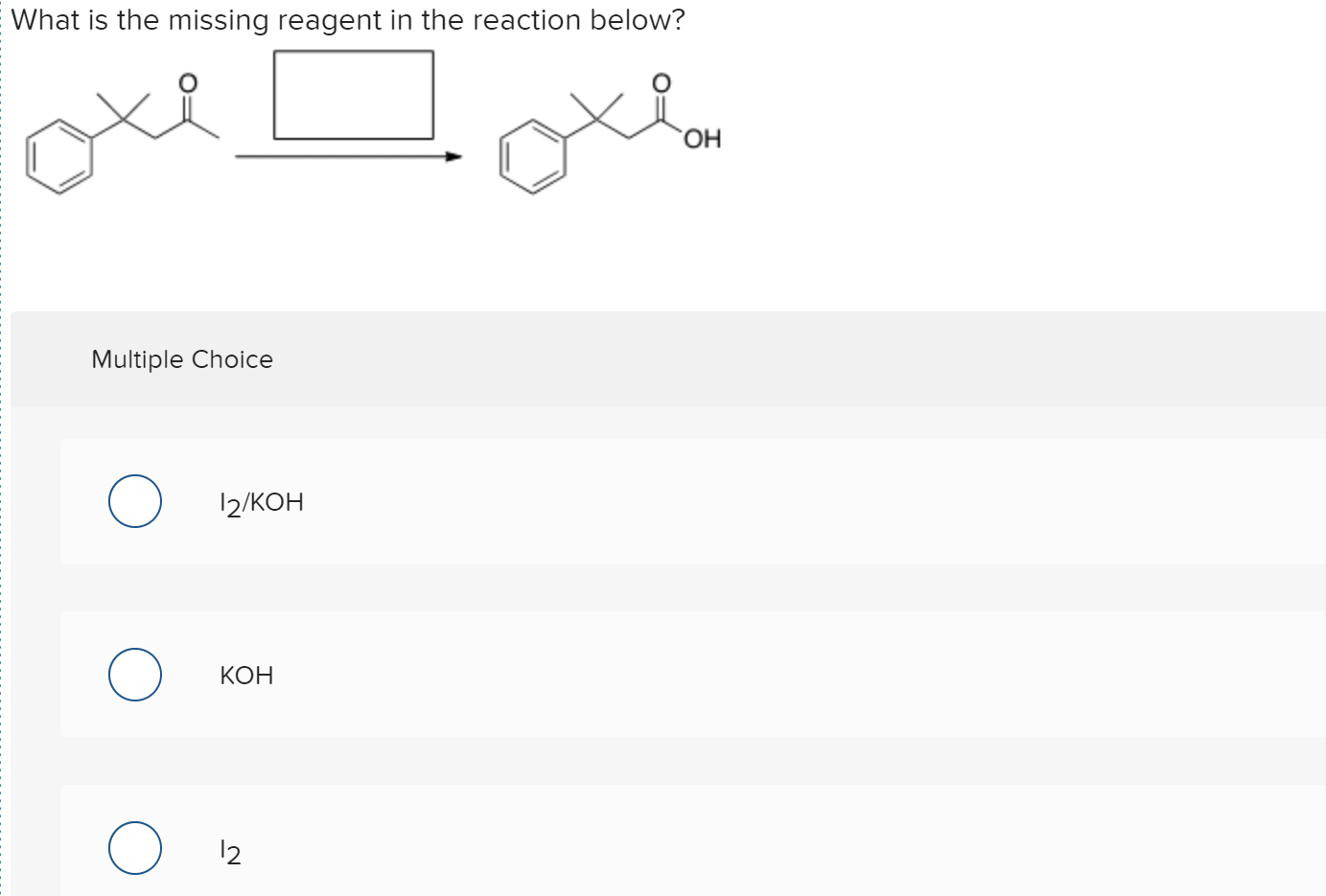 Solved What is the missing reagent in the reaction below? OH | Chegg.com
