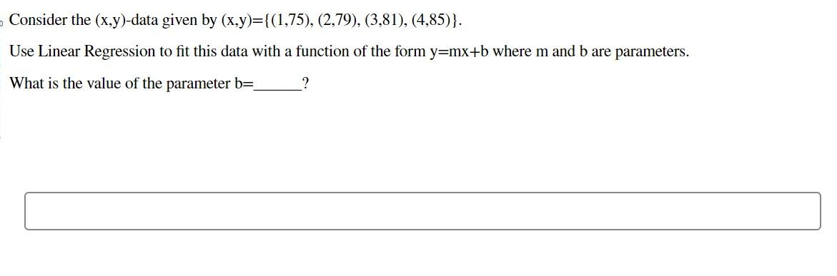 Solved Consider the (x,y)-data given by | Chegg.com