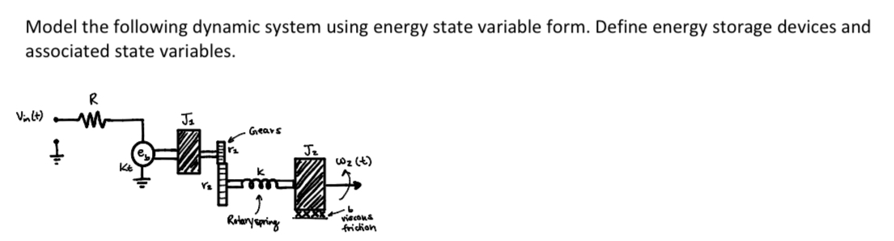 Solved Model the following dynamic system using energy state | Chegg.com