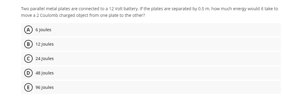 Solved Two parallel metal plates are connected to a 12 Volt | Chegg.com