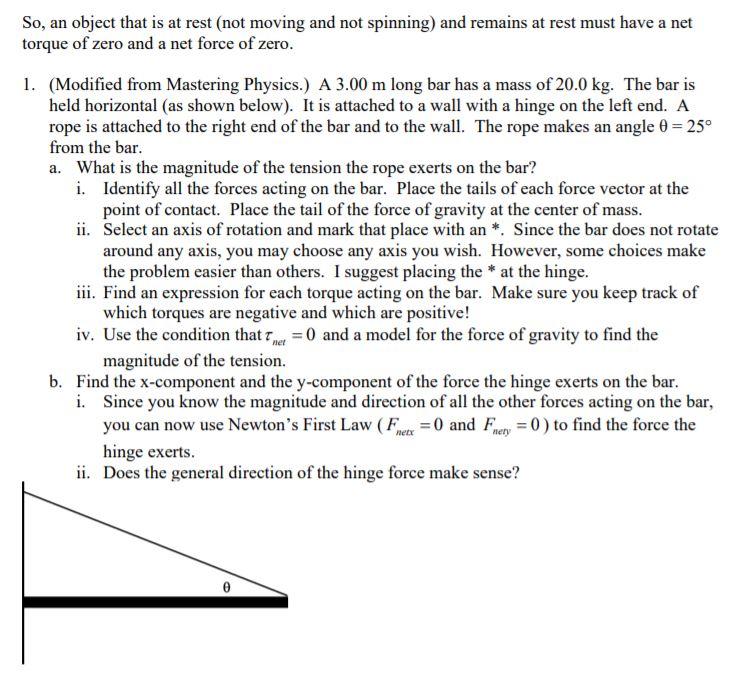 Solved So, an object that is at rest (not moving and not | Chegg.com