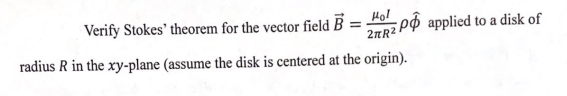 Verify Stokes' theorem for the vector field | Chegg.com