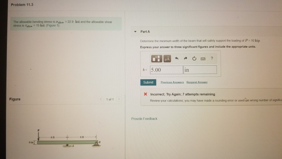 Solved Problem 11.3 The allowable bending stress is allow = | Chegg.com