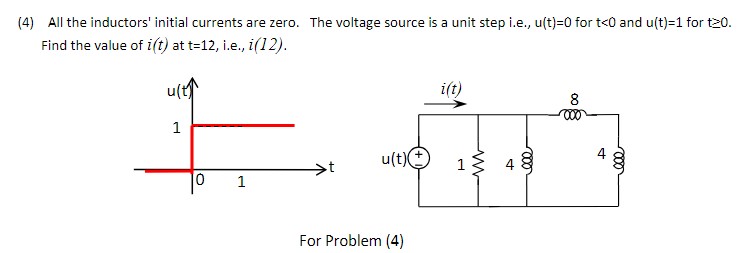 Solved (4) ﻿All the inductors' initial currents are zero. | Chegg.com