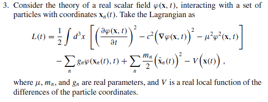 3. Consider the theory of a real scalar field p(x, | Chegg.com