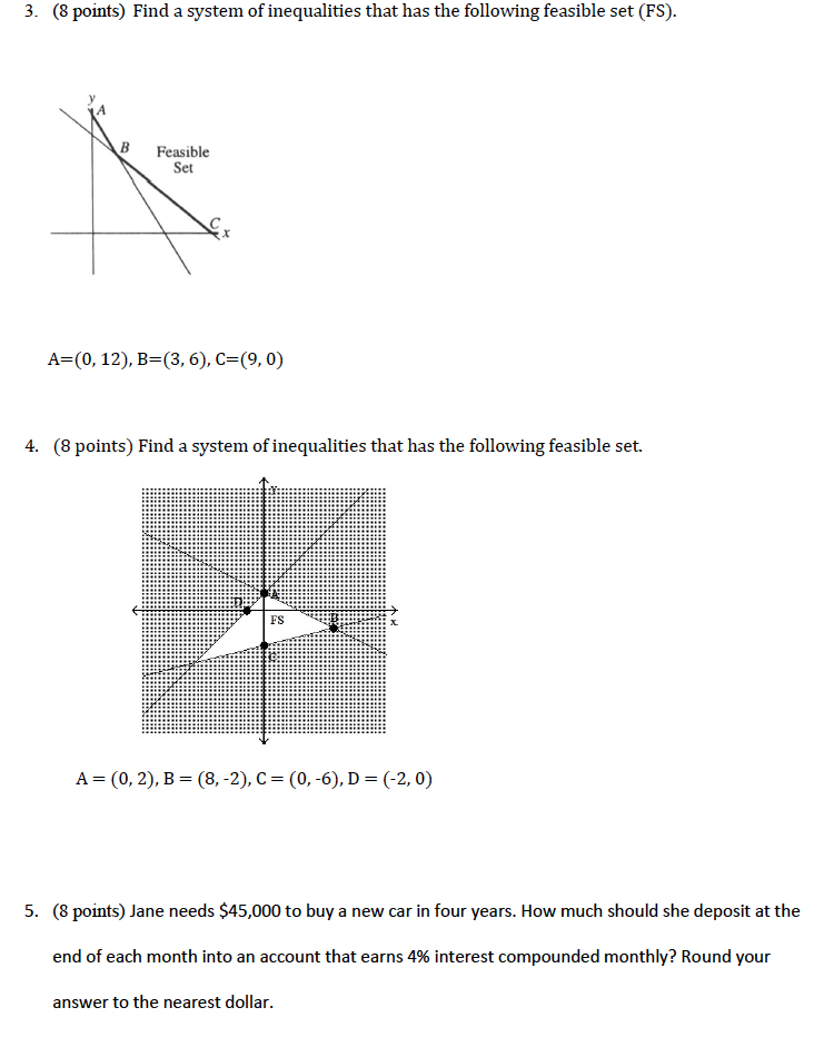 Solved 3. (8 points) Find a system of inequalities that has | Chegg.com Solved 3. (8 points) Find a system of inequalities that has | Chegg.com