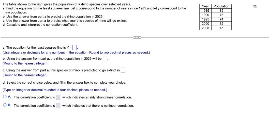 Solved The table shown to the right gives the population of | Chegg.com