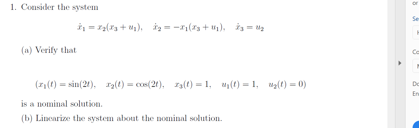 1. Consider the system | Chegg.com