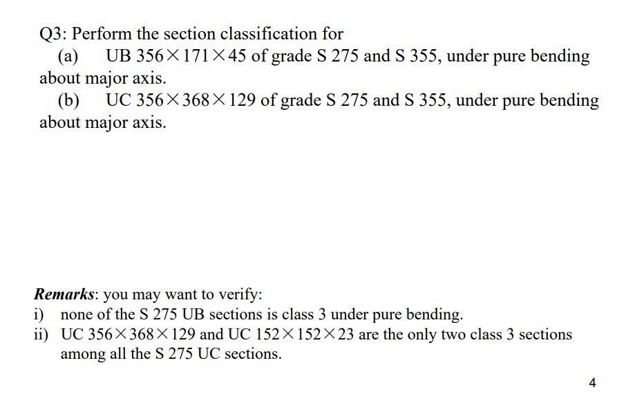 Q3: Perform the section classification for (a) UB 356 | Chegg.com