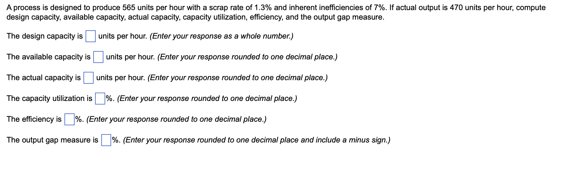 Solved A process is designed to produce 565 units per hour | Chegg.com