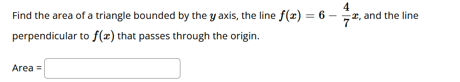 Solved Find the area of a triangle bounded by the y axis, | Chegg.com