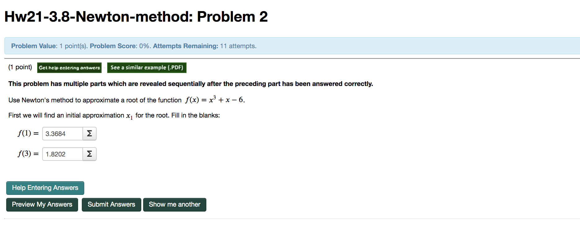 Solved Hw21-3.8-Newton-method: Problem 2 Problem Value: 1 | Chegg.com
