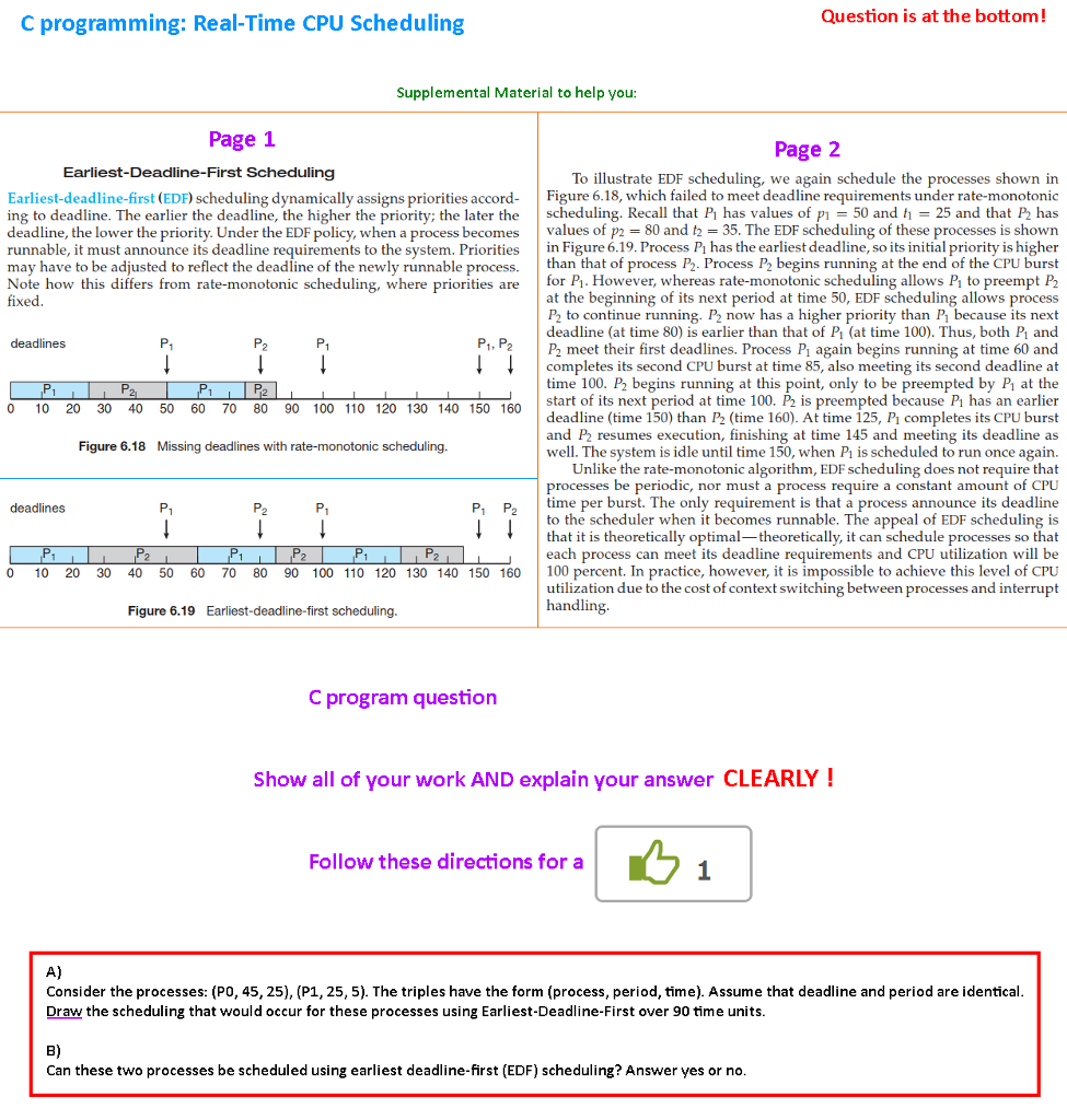 CPU Scheduling - Operating System Synchronization/C | Chegg.com