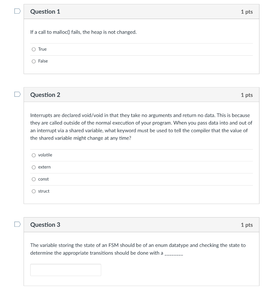 Solved Question 1 If A Call To Malloc Fails The Heap Is 