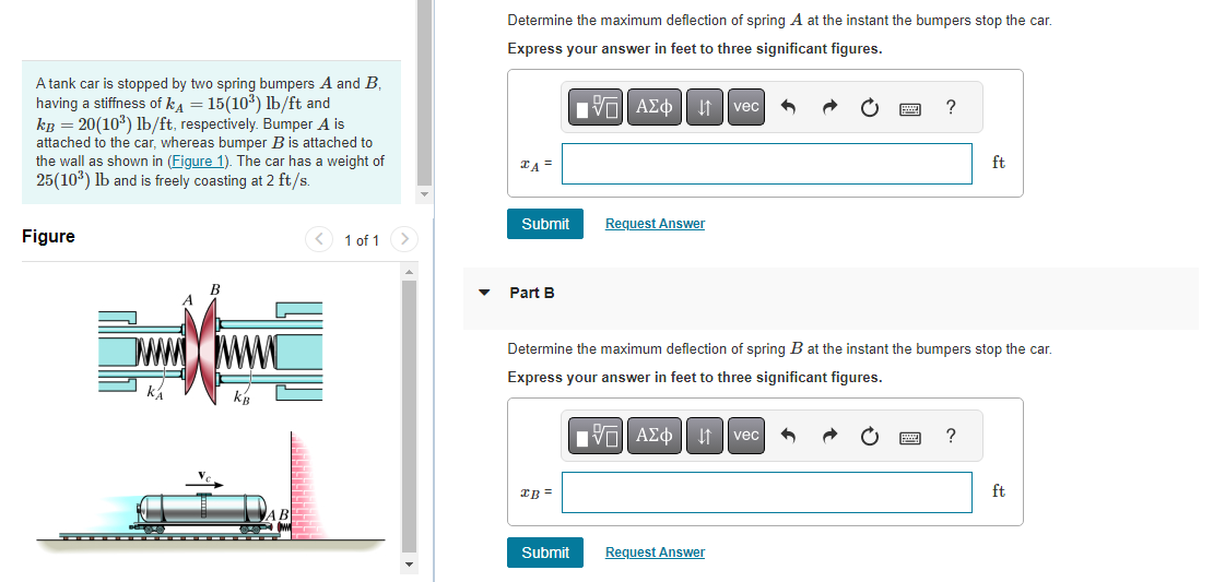 Solved Determine the maximum deflection of spring A at the | Chegg.com