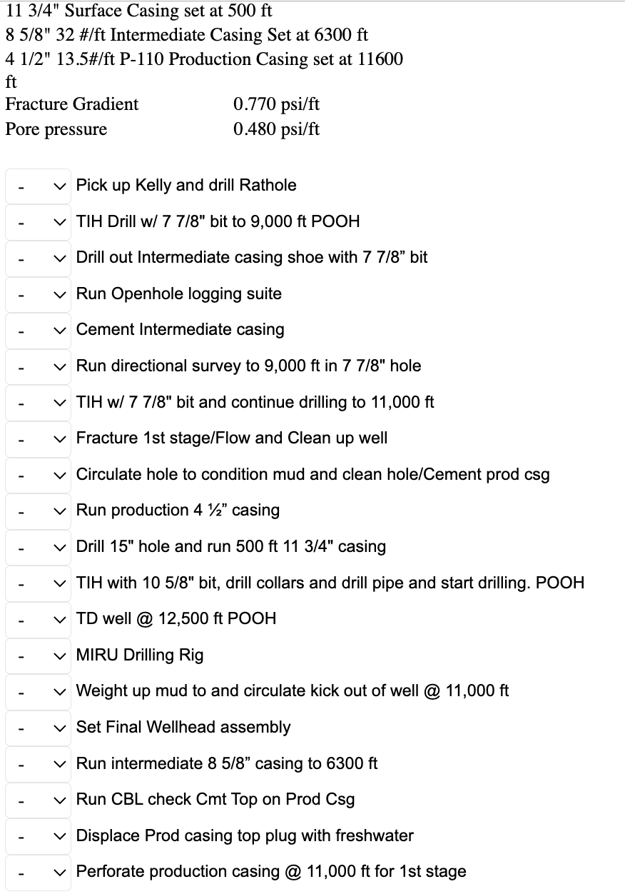 Put in the order they would occur when drilling and | Chegg.com