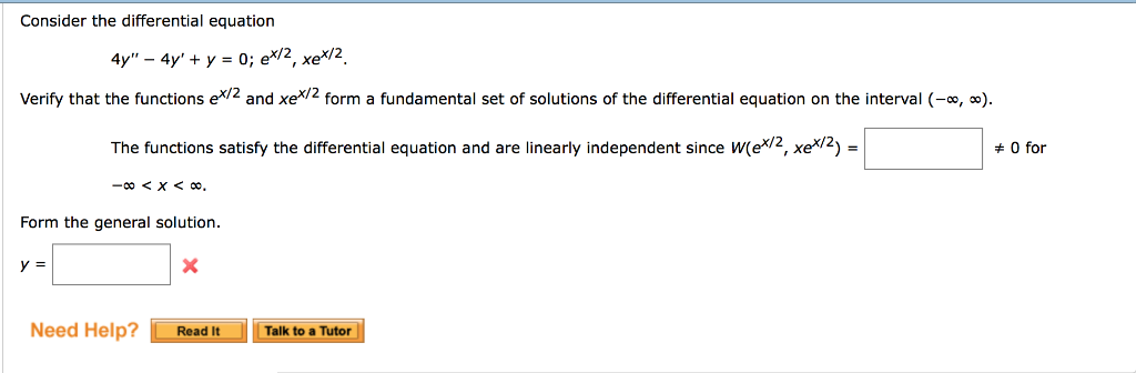 Solved Consider the differential equation Verify that the | Chegg.com